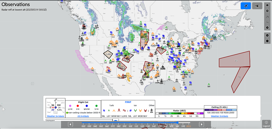 Cross Country Flight Planning with Weather Charts